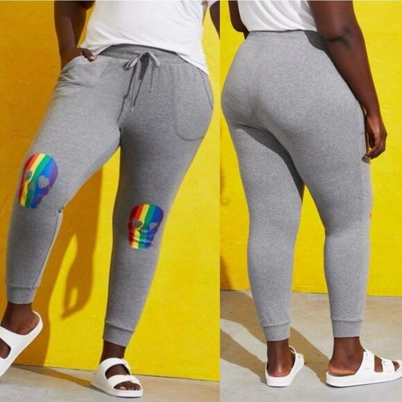 torrid | Pants & Jumpsuits | Torrid Skull Grey Rainbow Sweatpants X 14 ...